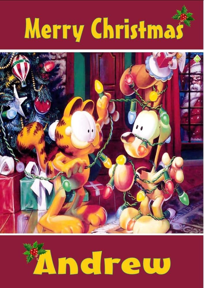 Personalised Garfield Christmas Card