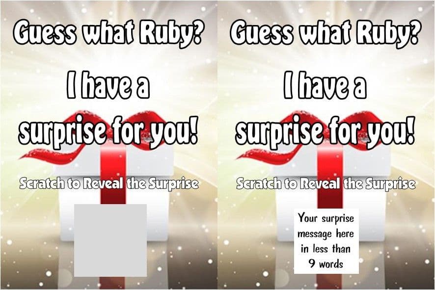 Personalised Gift Surprise Reveal Scratch Card