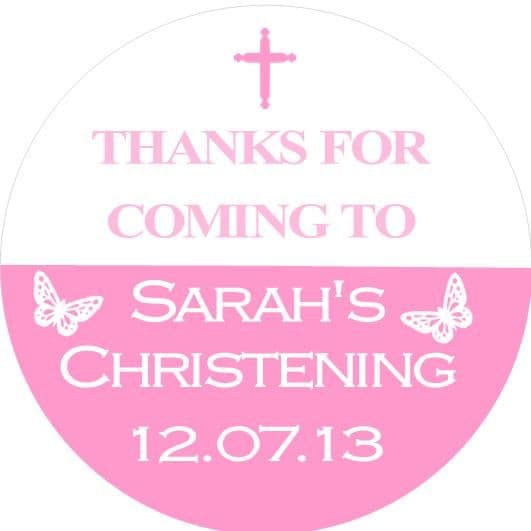 Personalised Girl Christening Sticker Design 4