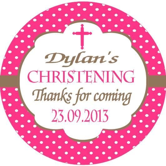 Personalised Girl Christening Sticker Design 7