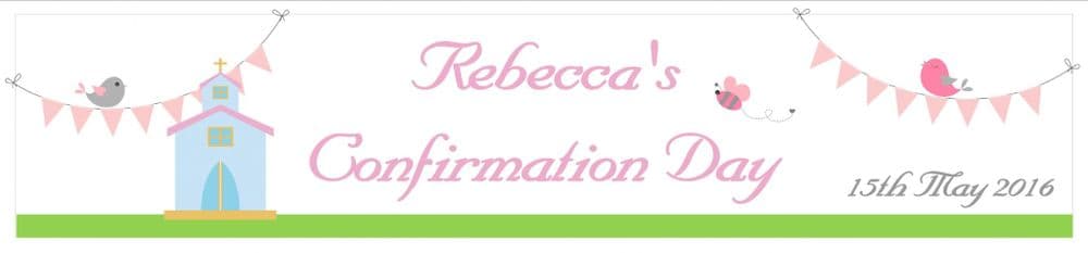 Personalised Girl Confirmation Banner Design 4
