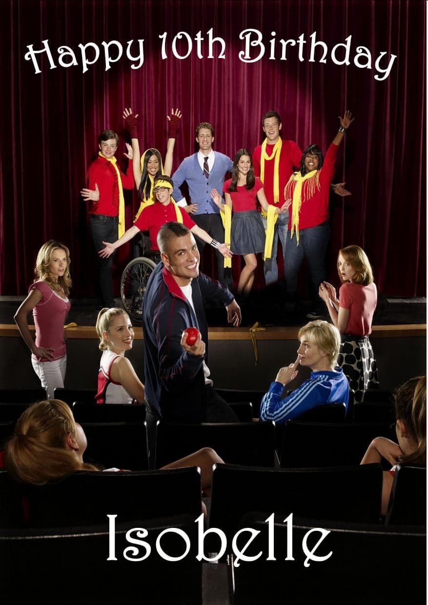 Personalised Glee Birthday Card- Design 1