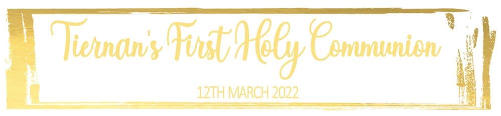 Personalised Gold Border Communion Banner