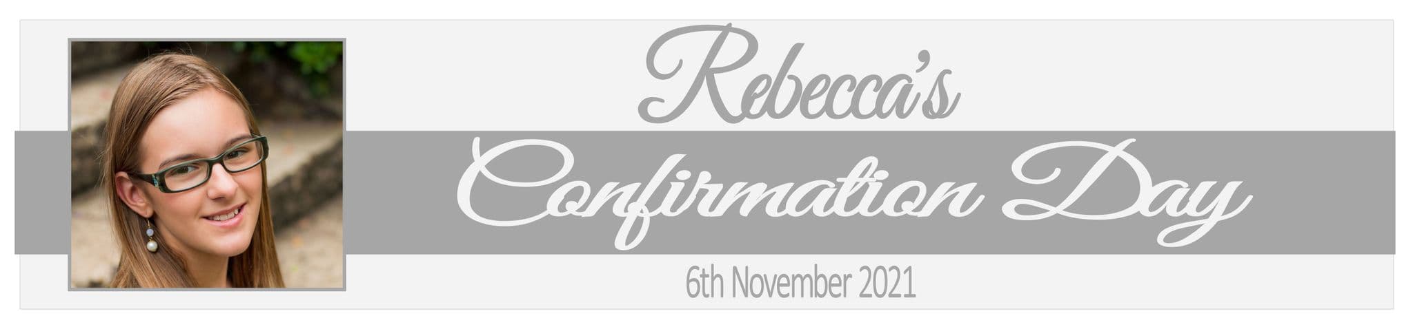 Personalised Grey Photo Confirmation Banner
