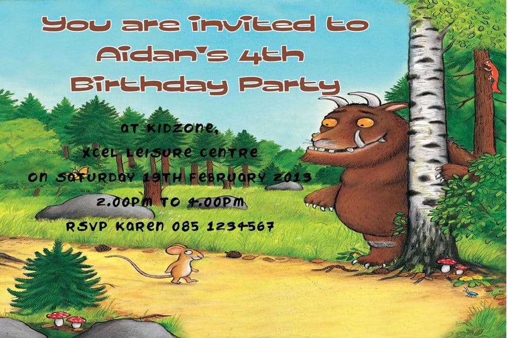 Personalised Gruffalo Invitations