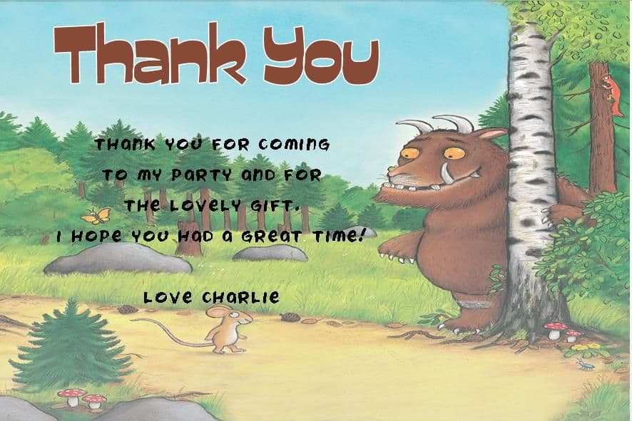 Personalised Gruffalo Thank You Cards