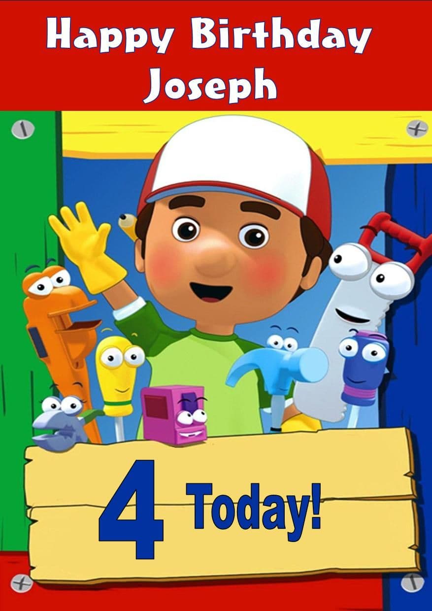 Personalised Handy Manny Birthday Card