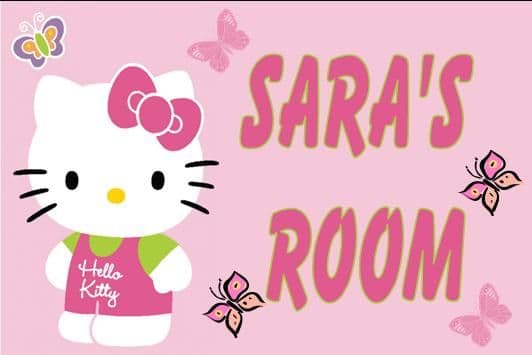 Personalised Hello Kitty Door Plaque Design 1