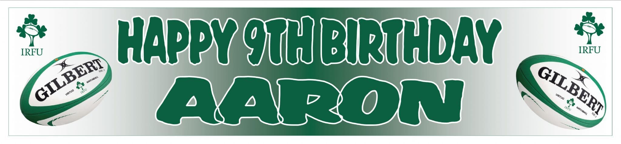 Personalised Irish Rugby Theme Banner