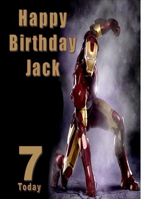 Personalised Iron Man Birthday Card