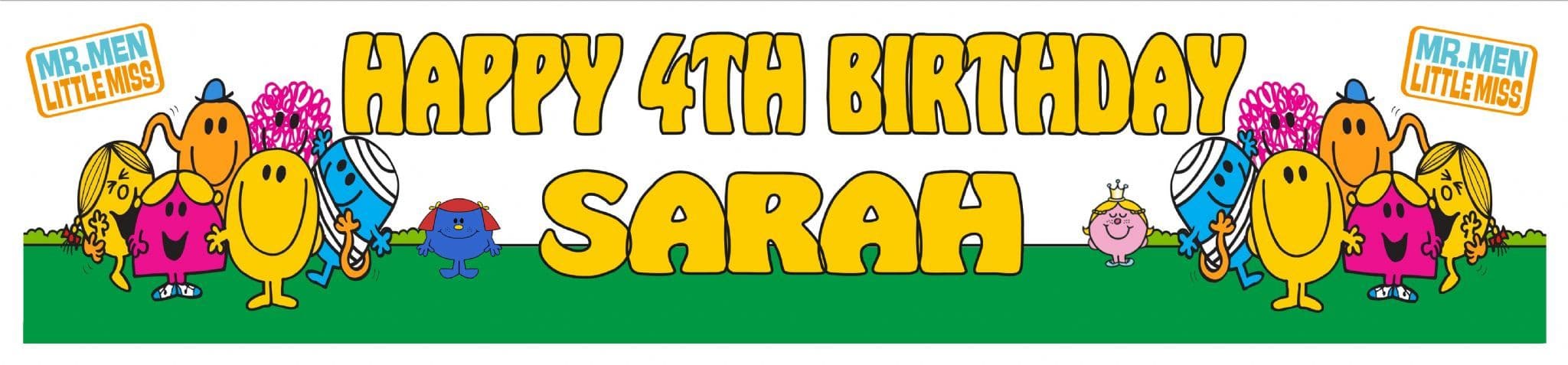 Personalised Little Miss Mr Men Banner