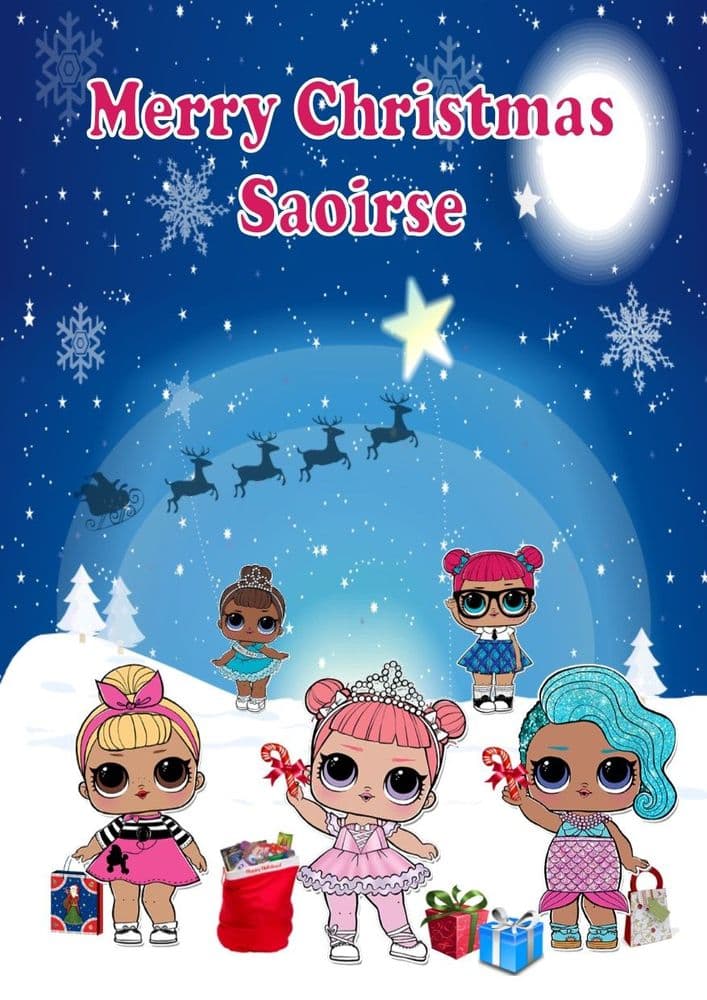 Personalised LOL Surprise Dolls Christmas Card