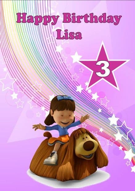 Personalised Magic Roundabout Girl Birthday Card