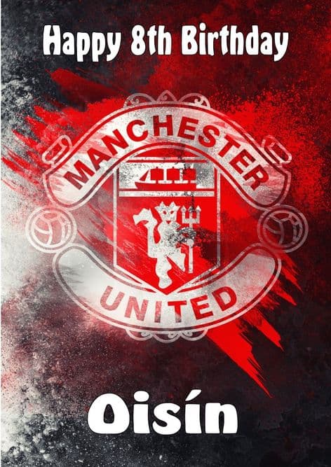 Personalised Manchester United Birthday Card Design 2