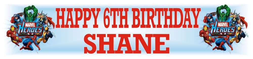 Personalised Marvel Heroes Banner