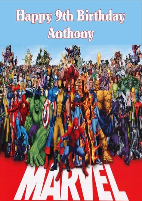 Personalised Marvel Superheroes Birthday Card