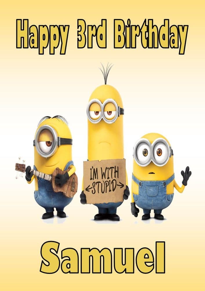 Personalised Minions Birthday Card