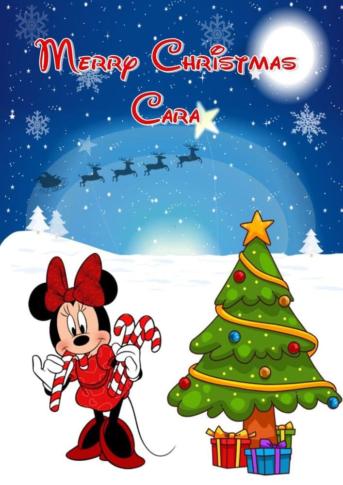 Personalised Minnie Mouse Christmas Card