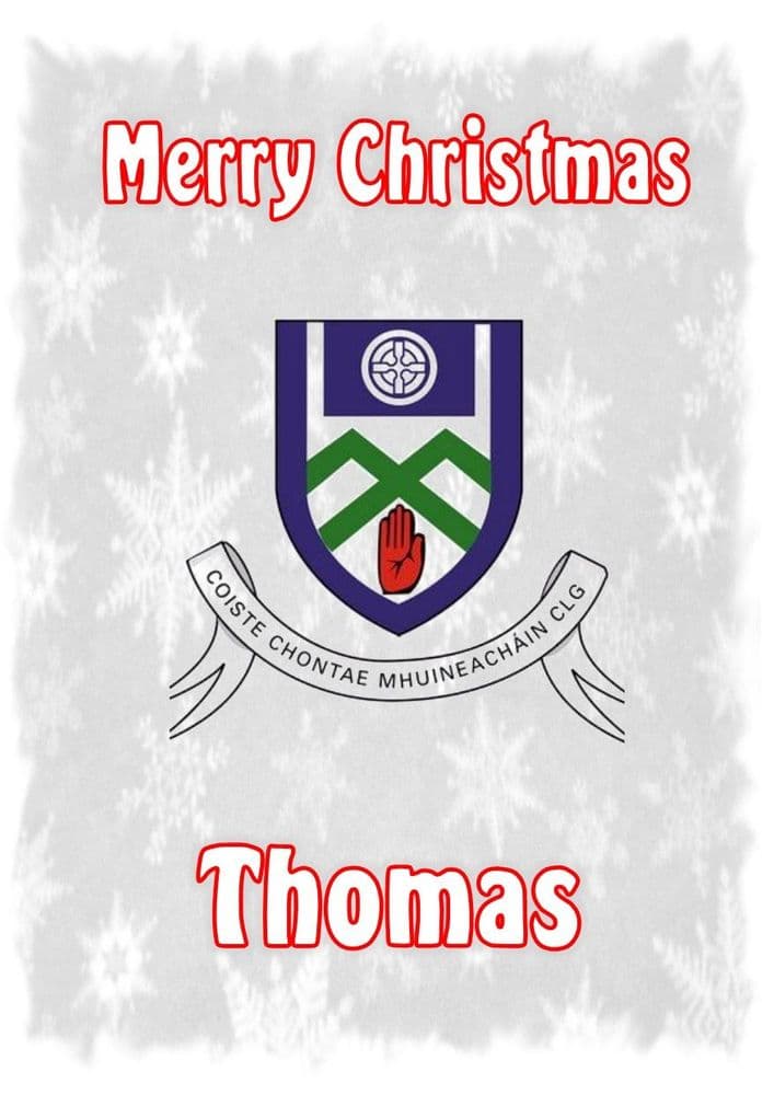 Personalised Monaghan Crest Christmas Card