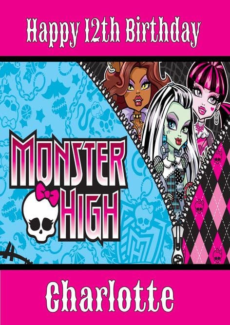 Personalised Monster High Birthday Card Design 2