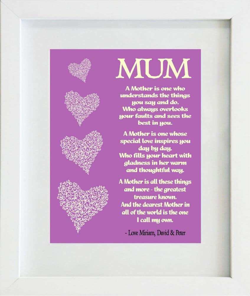 Personalised Mum / Mother Print Design 2