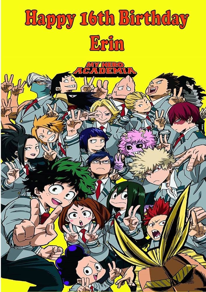 Personalised My Hero Academia Birthday Card