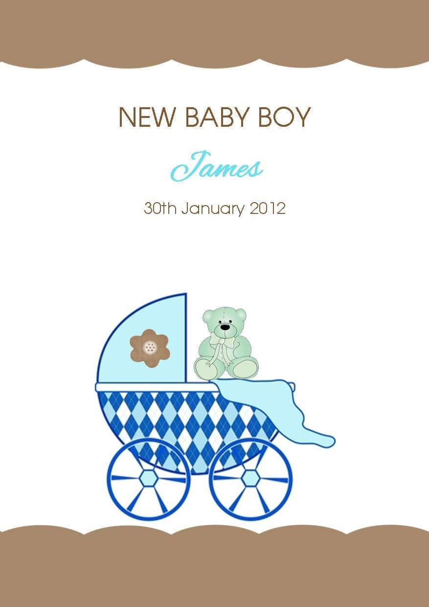 Personalised New Baby Boy Card Design 4