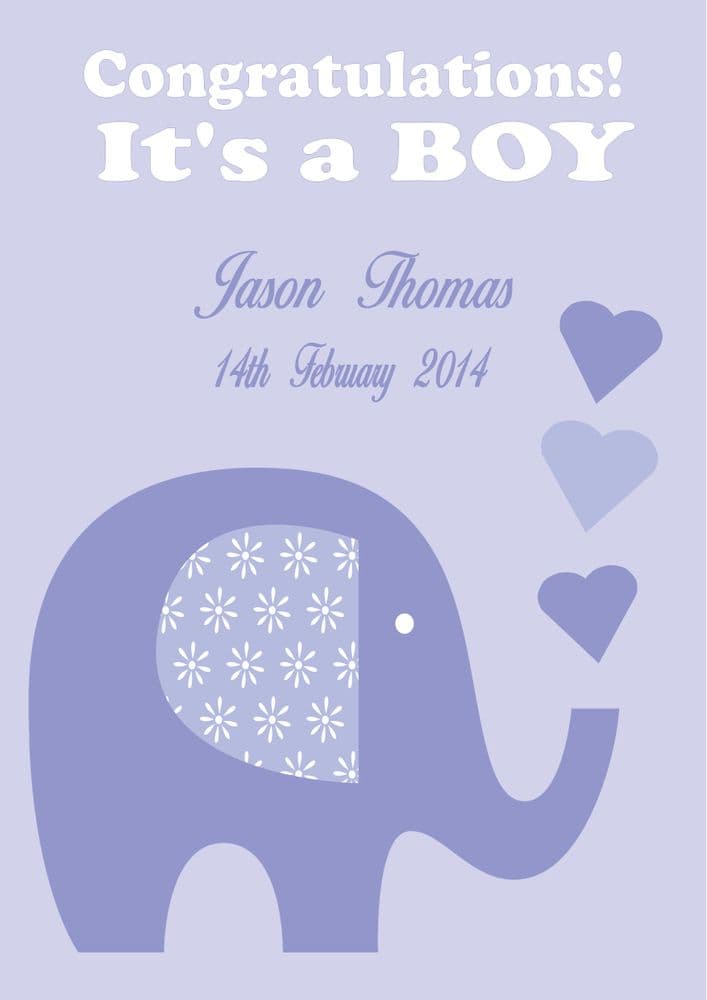 Personalised New Baby Boy Card Design 5