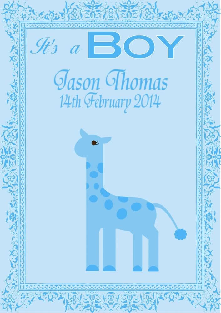Personalised New Baby Boy Card Design 6