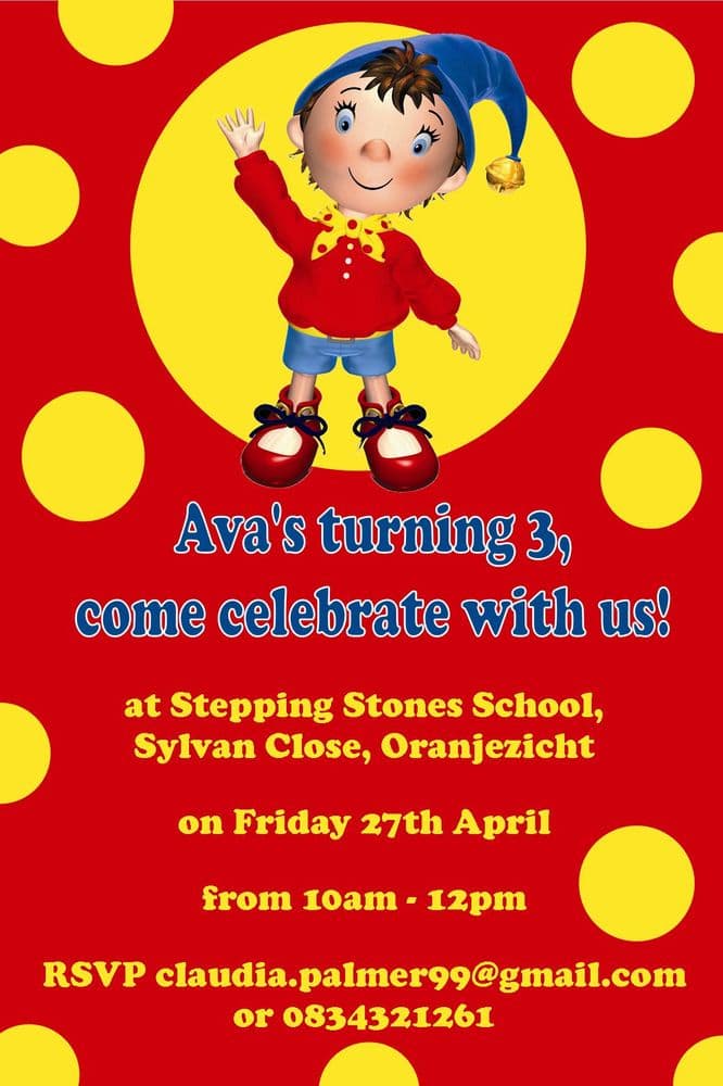 Personalised Noddy Invitations