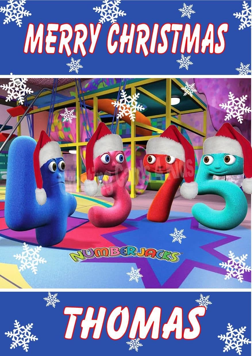 Personalised Numberjacks Christmas Card