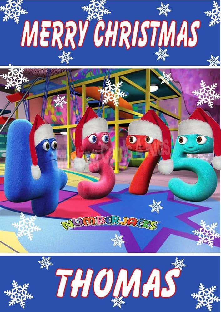 Personalised Numberjacks Christmas Card