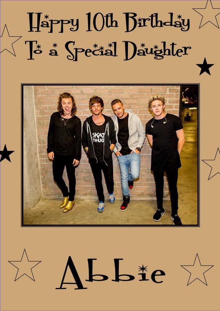Personalised One Direction Birthday Card