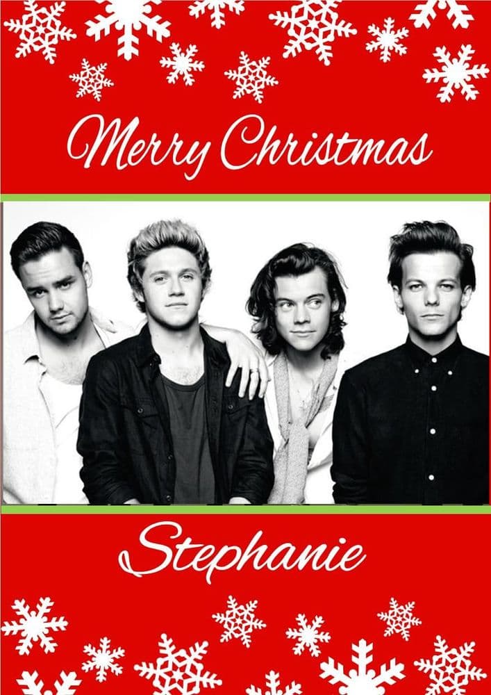 Personalised One Direction Christmas Card