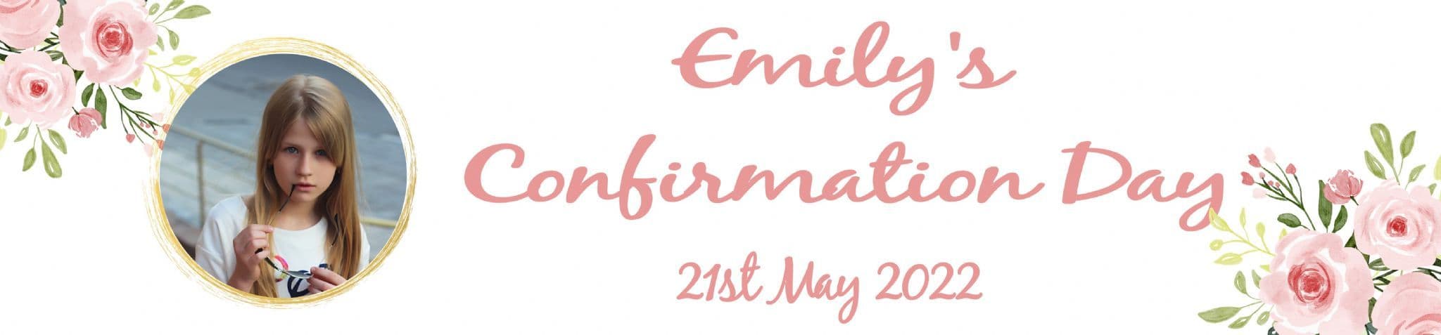Personalised Pink Floral Confirmation Banner