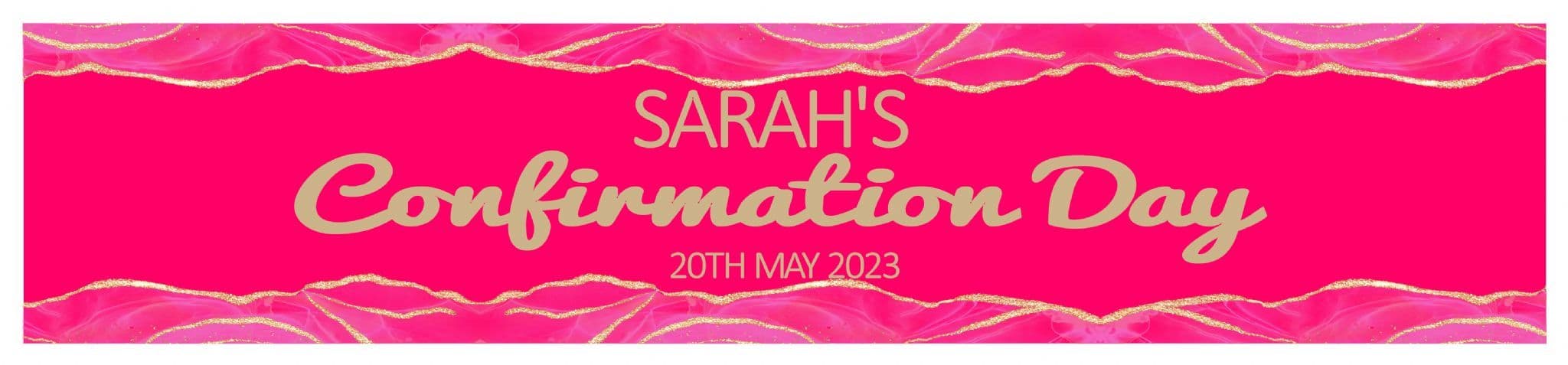 Personalised Pink & Gold Confirmation Banner