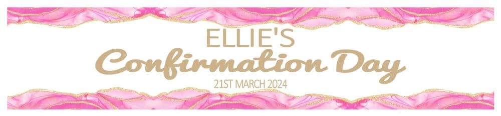 Personalised Pink Gold on White Confirmation Banner