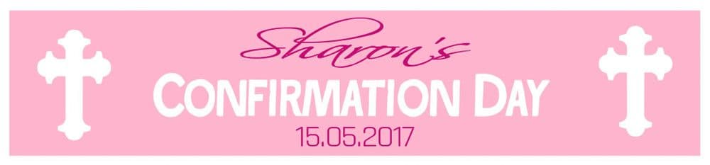 Personalised Pink White Cross Banner
