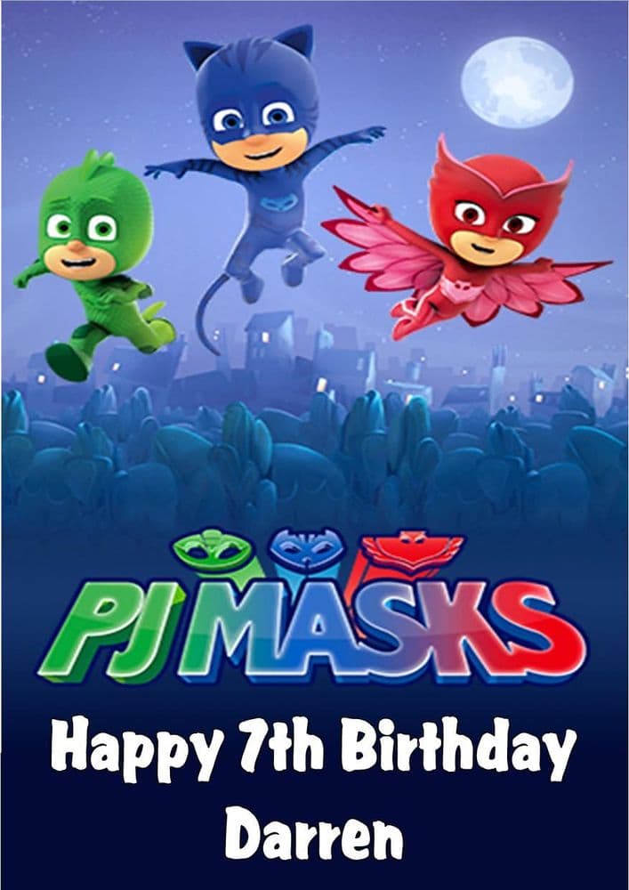 Personalised PJ Masks Birthday Card