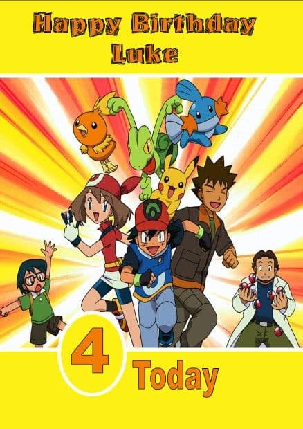 Personalised Pokemon Birthday Card