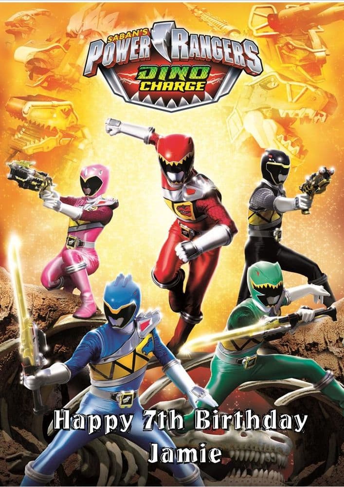 Personalised Power Rangers Birthday Card
