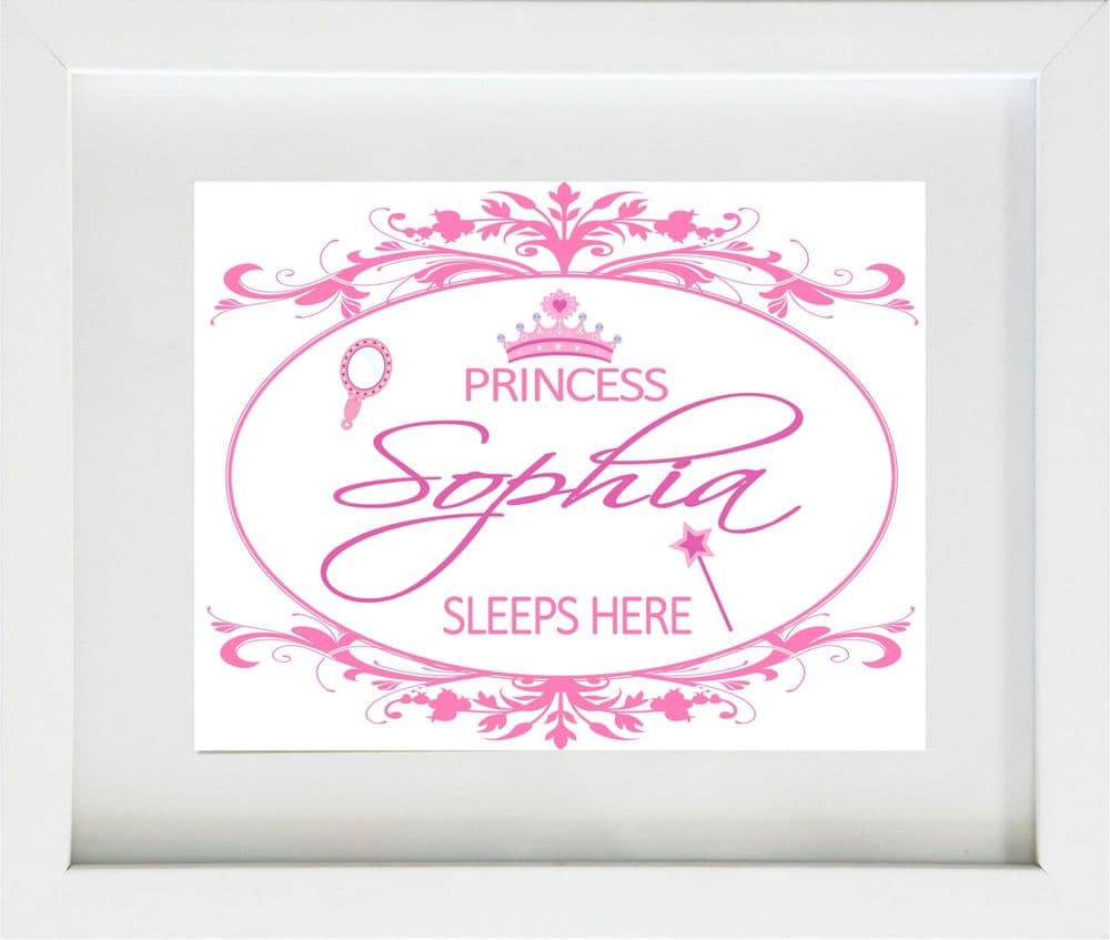 Personalised Princess Name Sleep Here Print