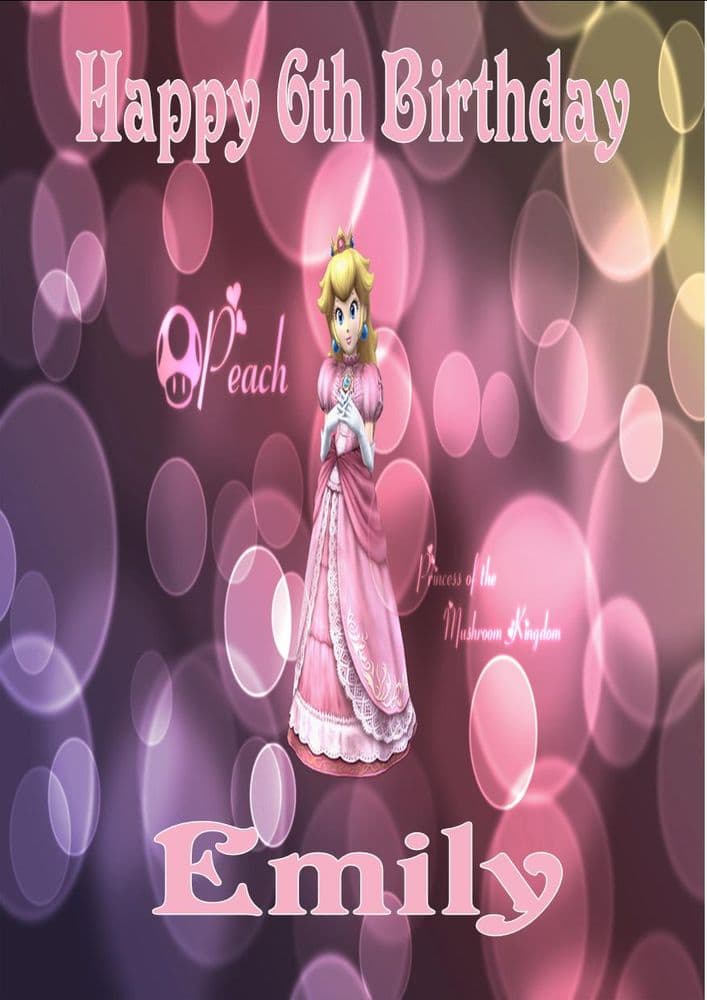 Personalised Princess Peach Birthday Card