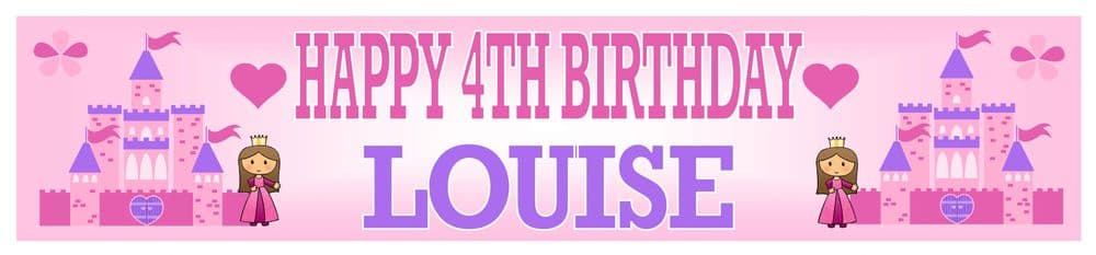 Personalised Princess Theme Banner