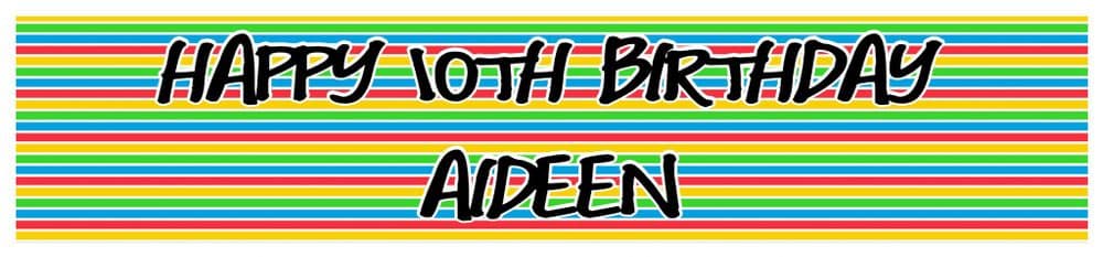 Personalised Rainbow Stripe Banner
