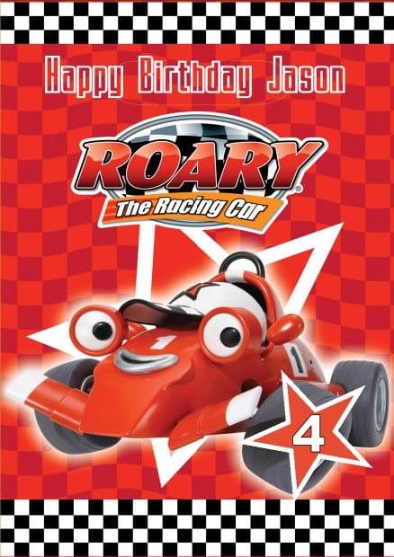 Personalised Roary the Racing Car Birthday Card