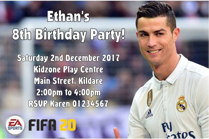 Personalised Ronaldo FIFA Invitations