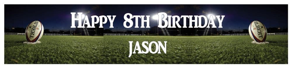 Personalised Rugby Theme Banner