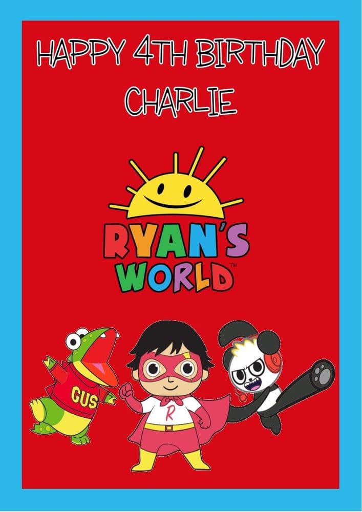 Personalised Ryan s World Birthday Card