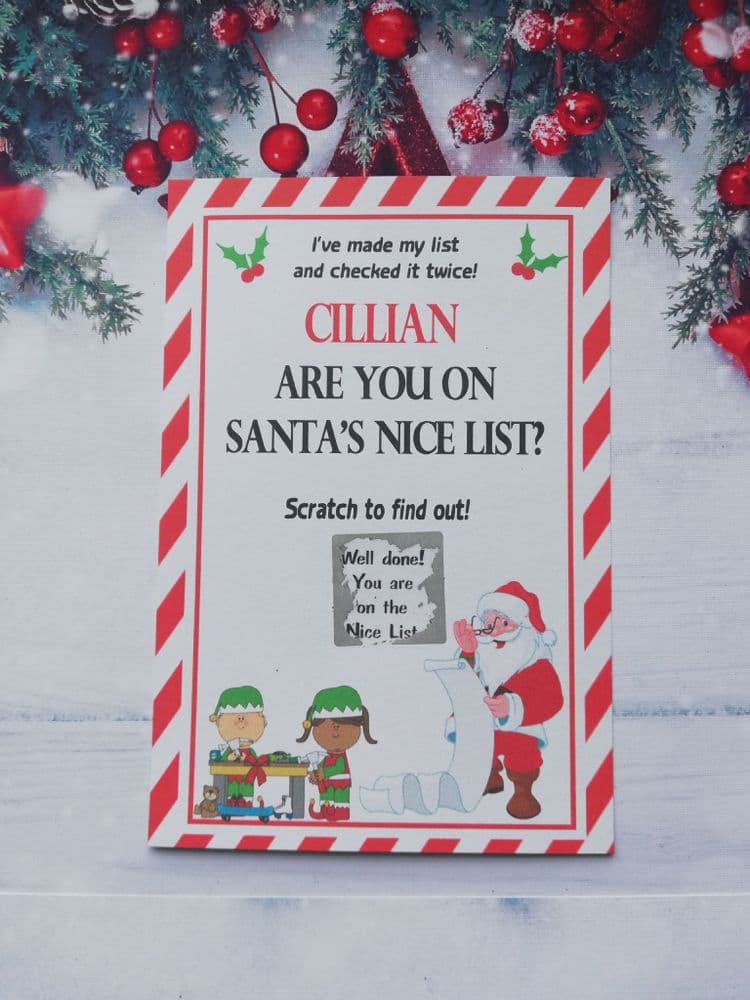 Personalised Santa s Nice List Scratch Card